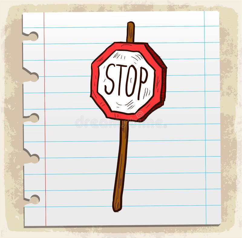 Cartoon Sign on Paper Note, Vector Illustration Stock Vector ...
