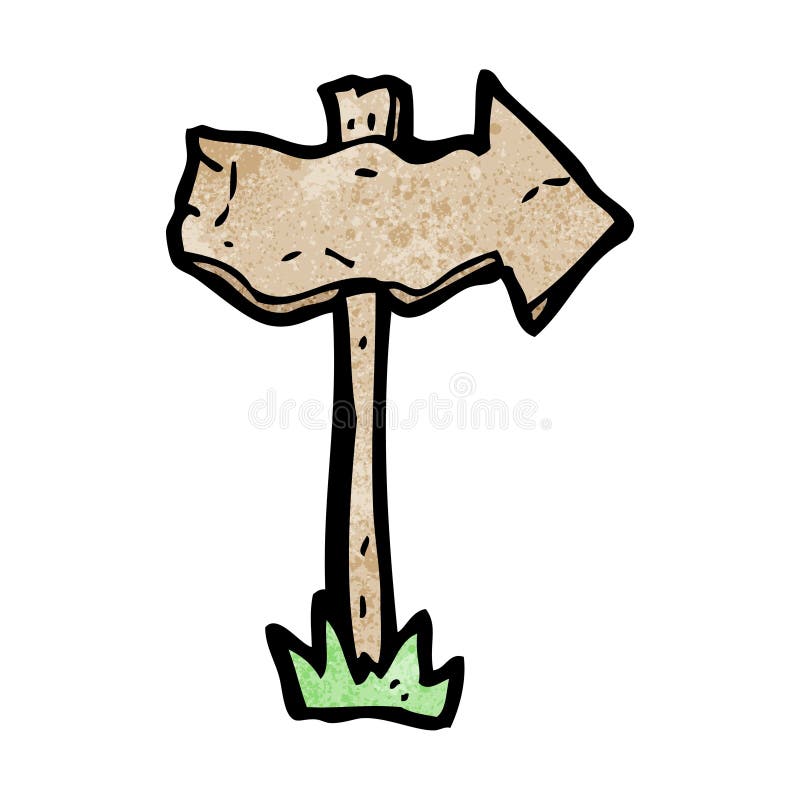Cartoon sign post stock vector. Illustration of drawn - 38062521