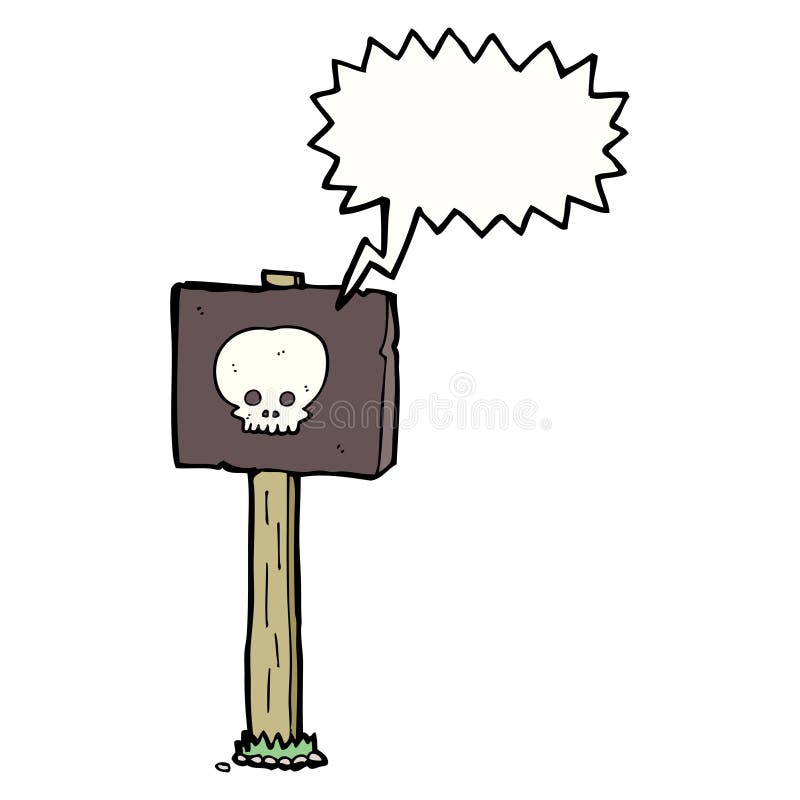 Cartoon Sign Post with Speech Bubble Stock Illustration - Illustration ...
