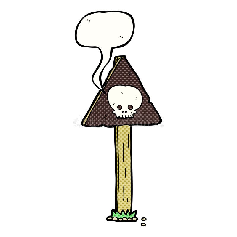 Cartoon Sign Post with Speech Bubble Stock Illustration - Illustration ...