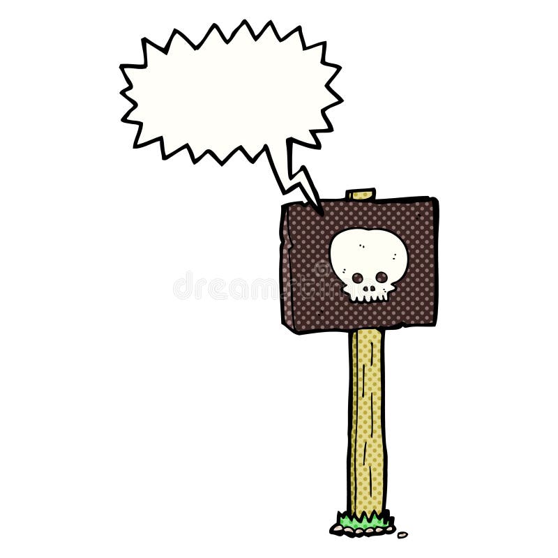 Cartoon Sign Post with Speech Bubble Stock Illustration - Illustration ...