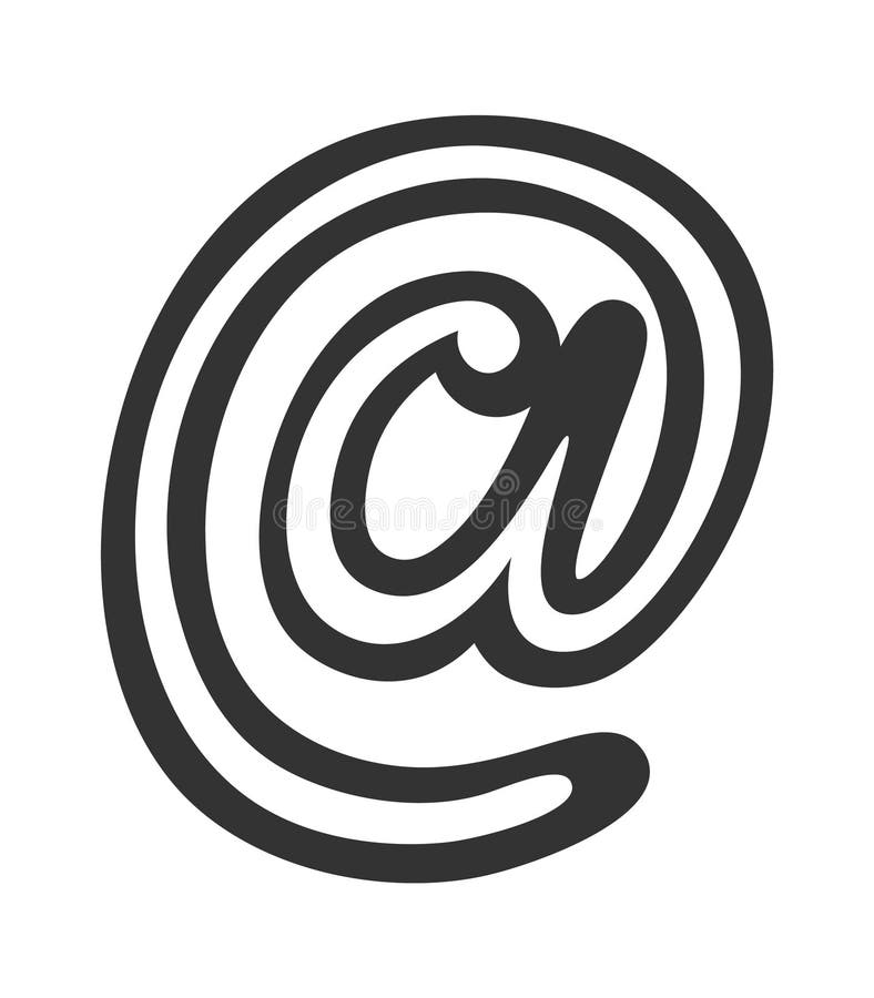 Cartoon at Sign stock vector. Illustration of character - 276209945