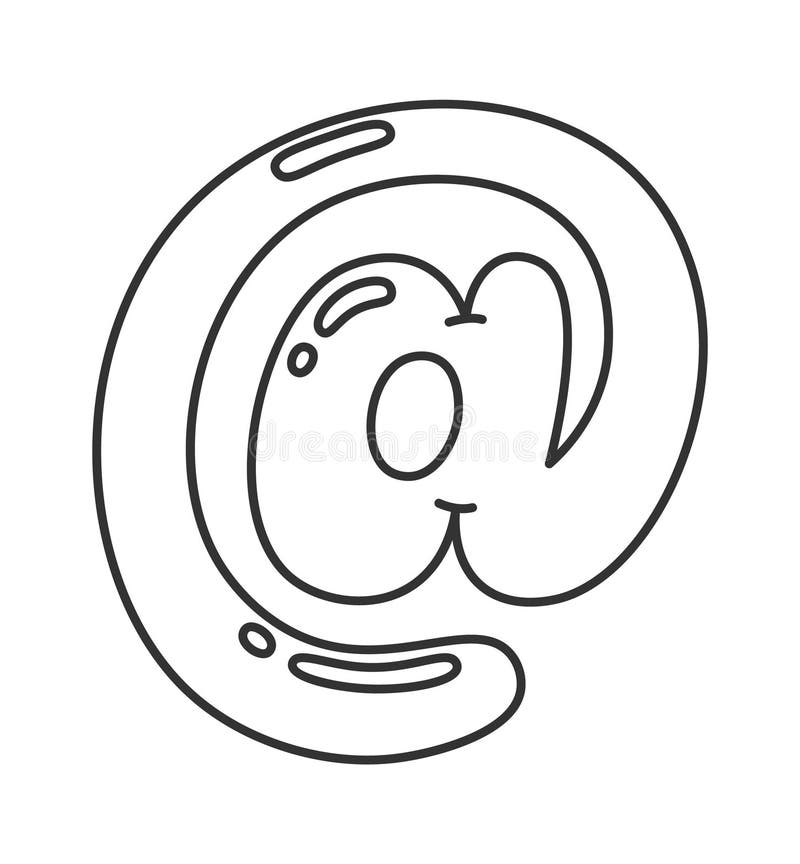 Cartoon at Sign stock vector. Illustration of isolated - 276210005