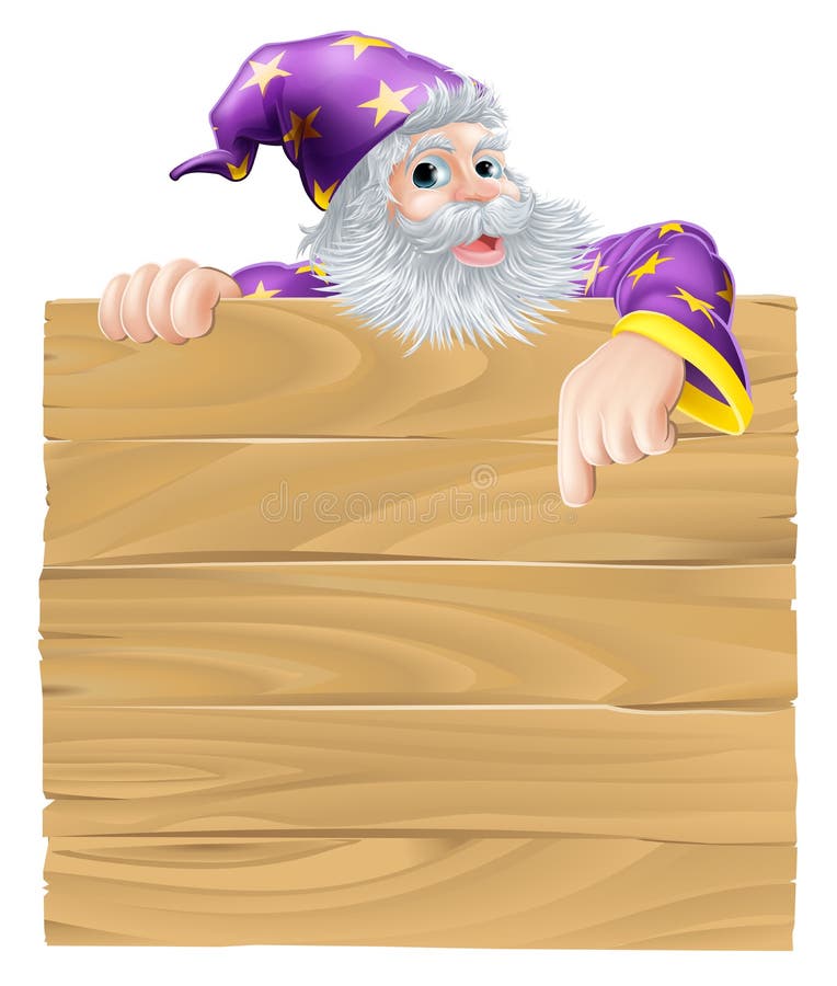Cartoon sign and wizard stock vector. Illustration of costume - 42846585