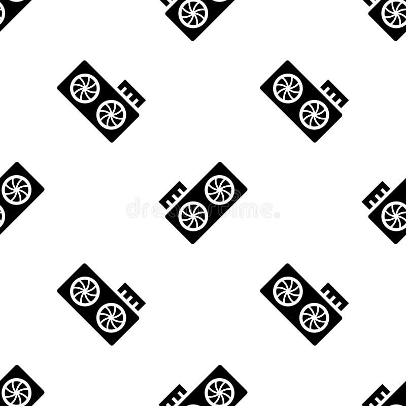 Cartoon Silhouette Computer CPU Liquid Cooler Seamless Pattern. Stock ...