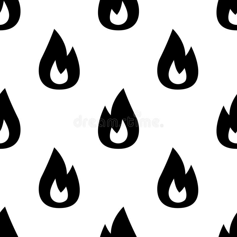 Cartoon Silhouette Fire Effect Seamless Pattern. Stock Vector ...