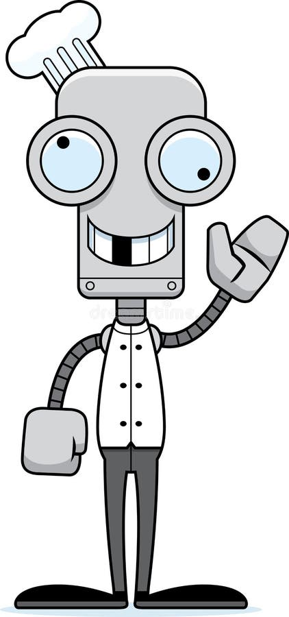 Chef Robot Cooking in Kitchen Stock Illustration - Illustration of cook ...