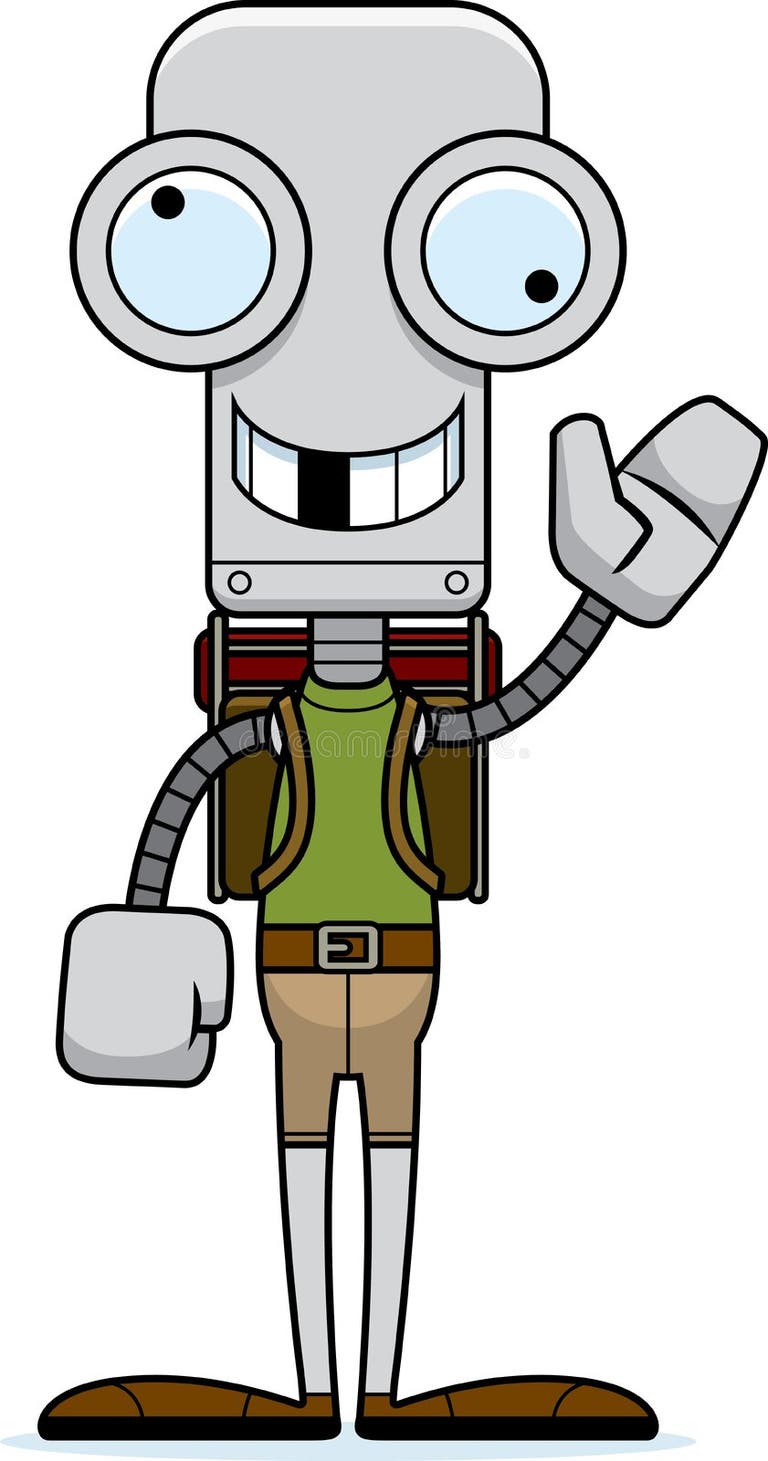 Cartoon Silly Hiker Robot Stock Illustrations – 1 Cartoon Silly Hiker ...