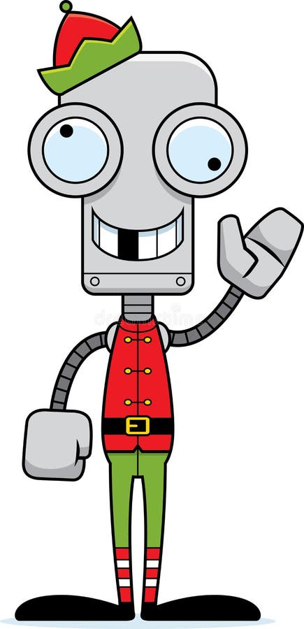 Cartoon Silly Xmas Elf Robot Stock Vector - Illustration of clip ...