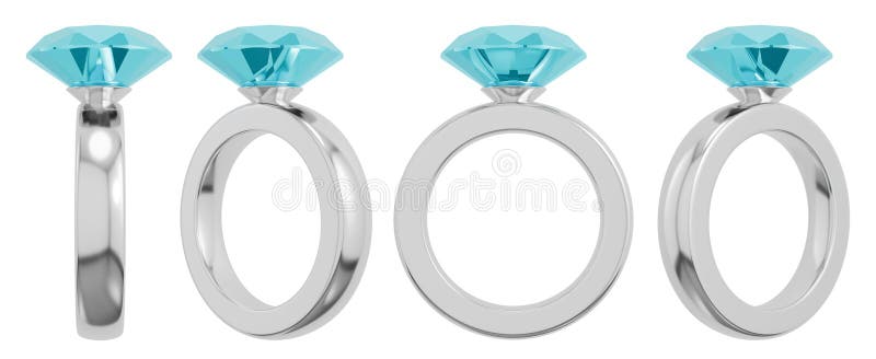 Cartoon Silver Wedding Ring with a Diamond. Engagement Design Elements ...