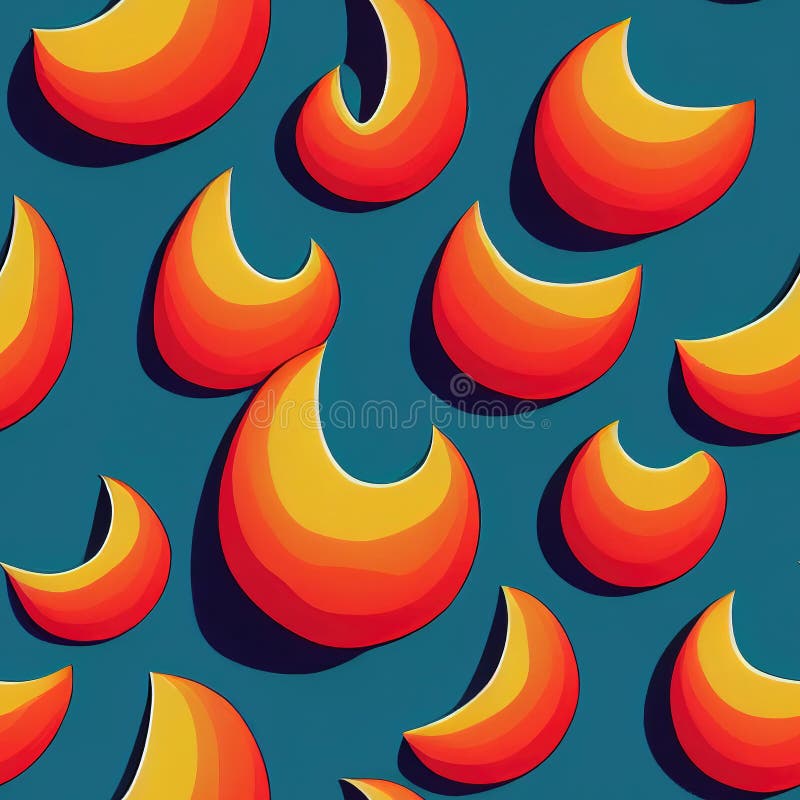 Cartoon Simple Fire Icon Objects, Pattern Style, Ai Generated Image ...