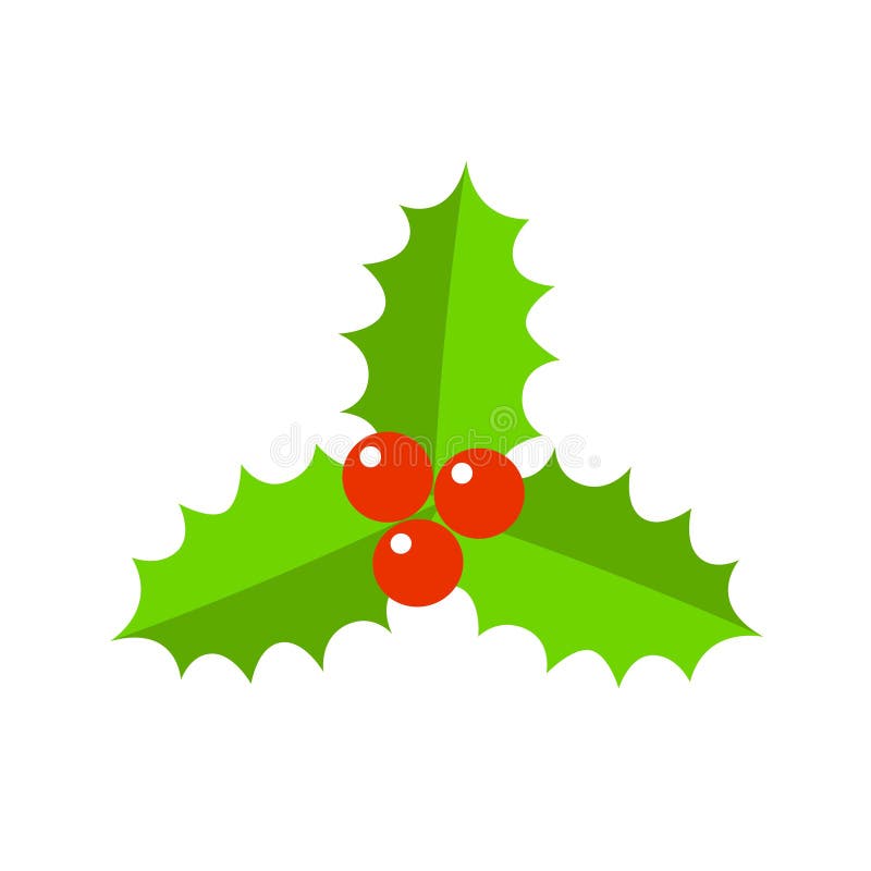 Cartoon Simple Mistletoe Decorative Red and Green Ornament Stock Vector ...