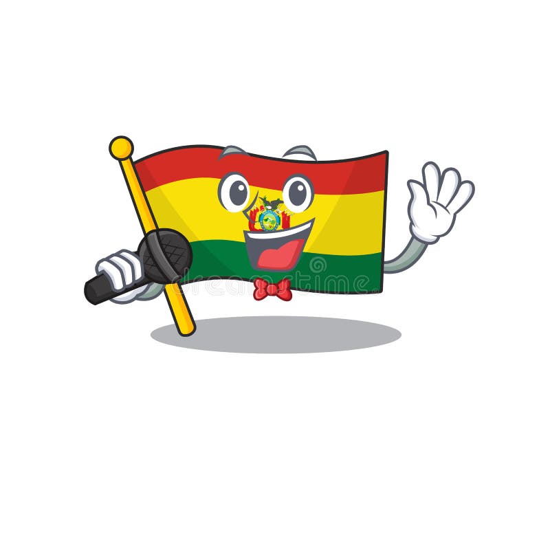 Cartoon Singing Flag Guatermala while Holding a Microphone Stock Vector ...