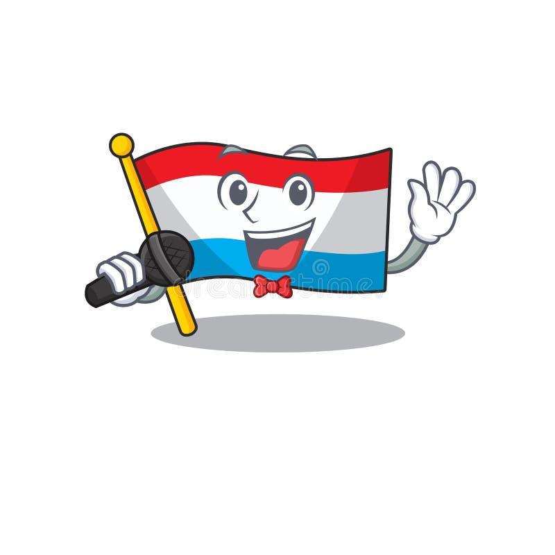 Cartoon Singing Flag Luxembourg while Holding the Mic Stock Vector ...
