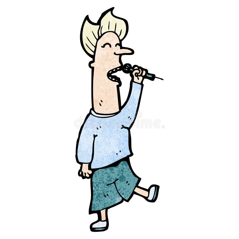 Cartoon singing man stock vector. Illustration of kareoke - 38052082