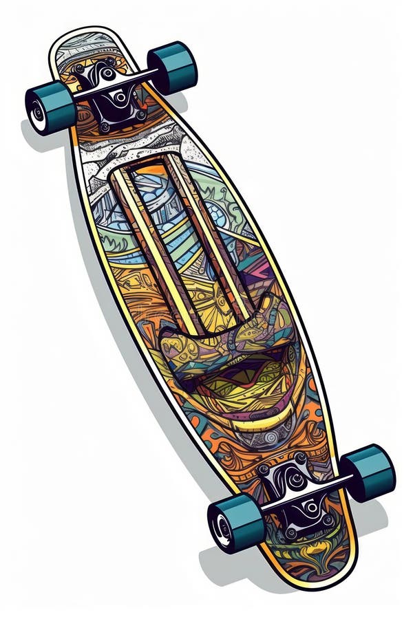 Cartoon of a Skateboard Deck. Stock Illustration - Illustration of ...