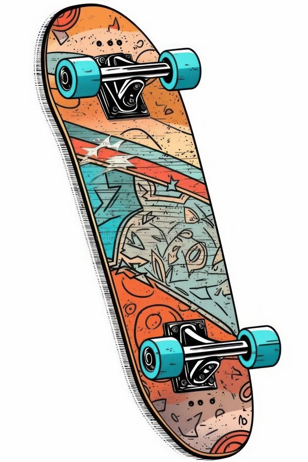Cartoon of a Skateboard Deck. Stock Illustration - Illustration of ...