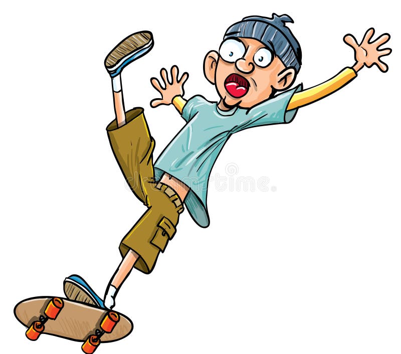 Cartoon Skater Falling of His Skateboard. Stock Illustration ...