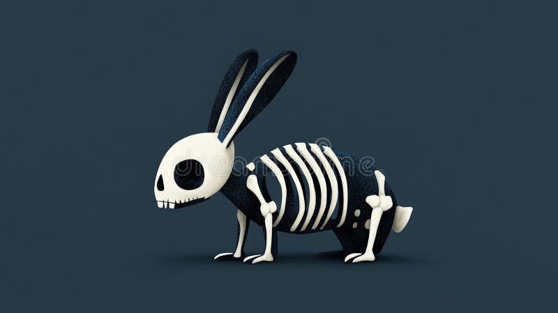 Skeleton Rabbit Cartoon Isolated. Skull Hare Vector Illustration Stock ...