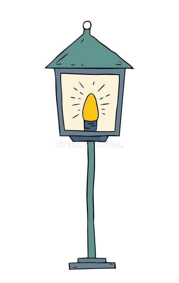 Cartoon Sketch Lamp on a White Background Stock Vector - Illustration ...