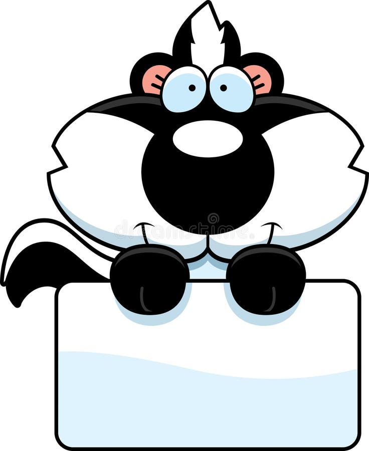 Cartoon Skunk Sign stock vector. Illustration of baby - 47477271