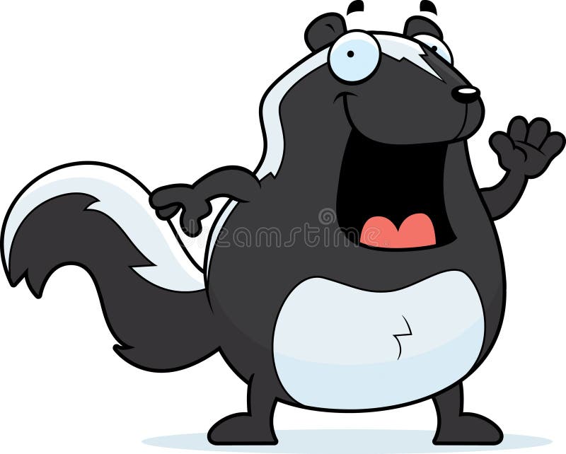 Cartoon Skunk Waving stock vector. Illustration of smiling - 41818481