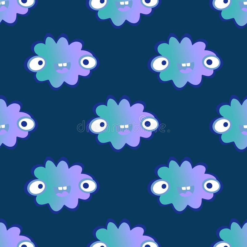 Cartoon Sky Seamless Gradient Clouds Pattern for Wrapping Paper and ...