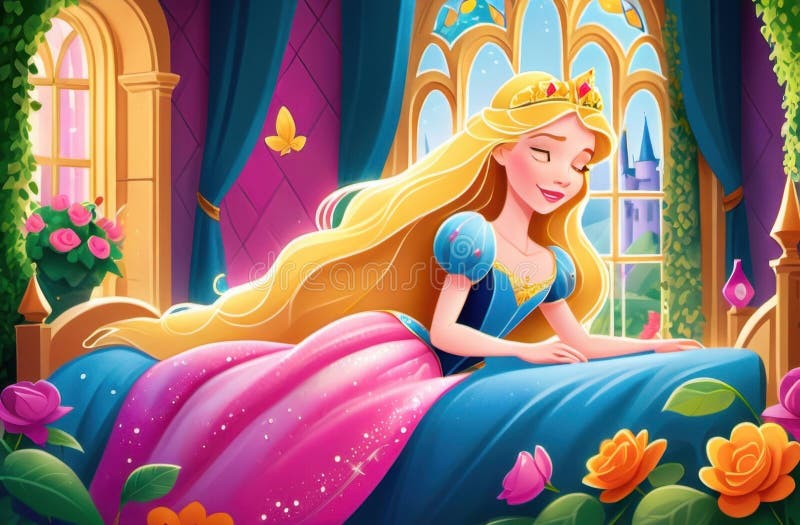 Cartoon of the Sleeping Beauty at 23-1-2025 Stock Illustration ...