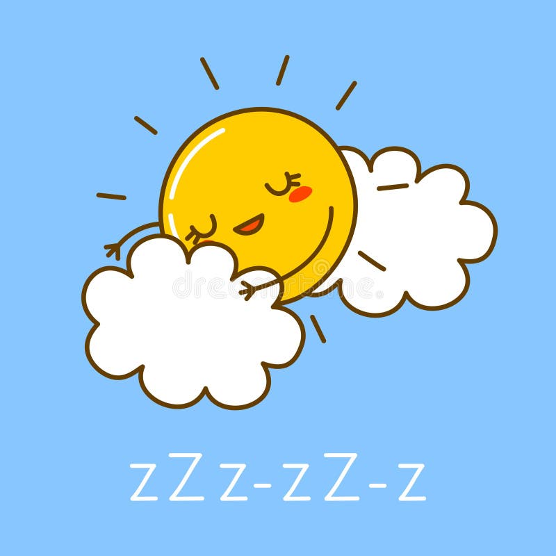 Sun Sleeping Cloud Cartoon Stock Illustrations – 199 Sun Sleeping Cloud ...