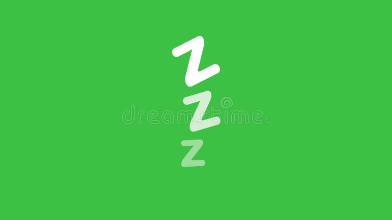 Cartoon Sleeping Zzz on Green Screen Background. Stock Footage - Video ...