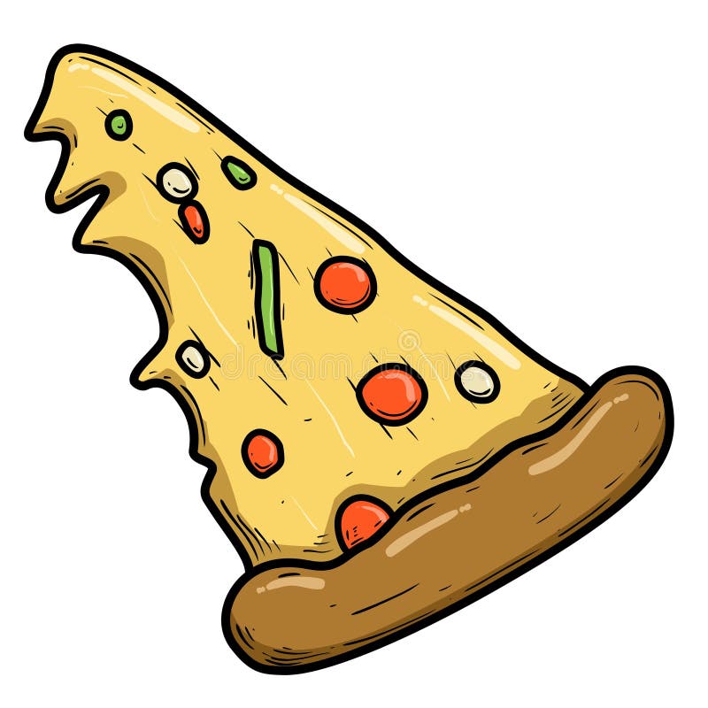 Cartoon Slice of Pizza Isolated Stock Illustration - Illustration of ...