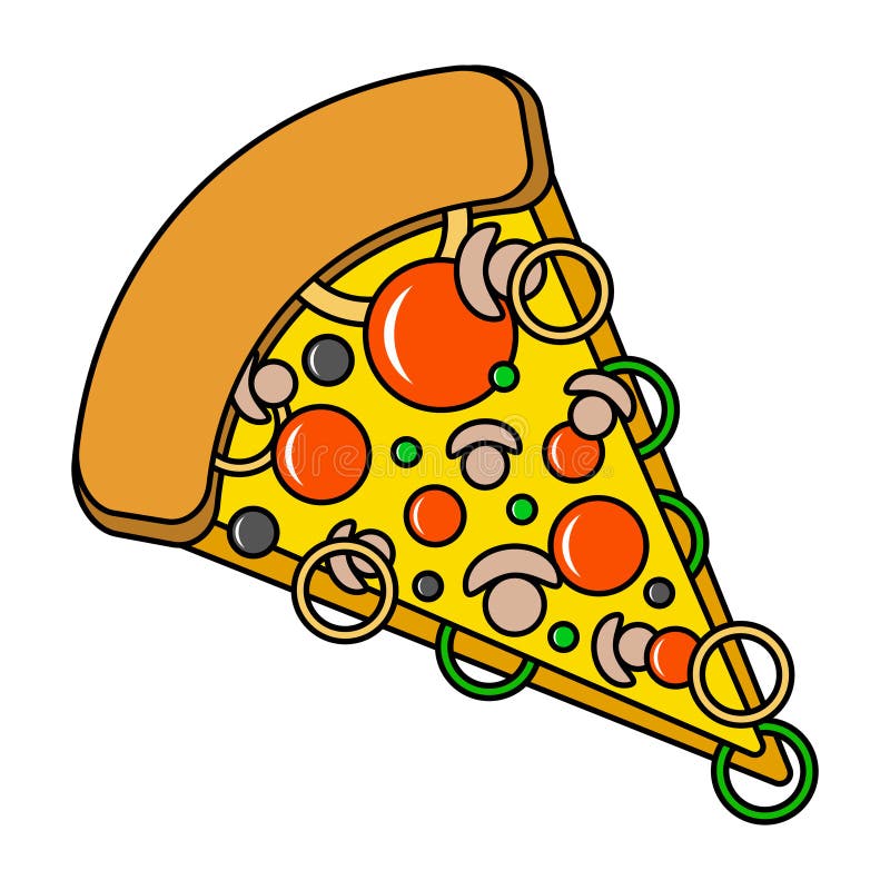 Cartoon Slice of Pizza. Vector Stock Vector - Illustration of cook ...