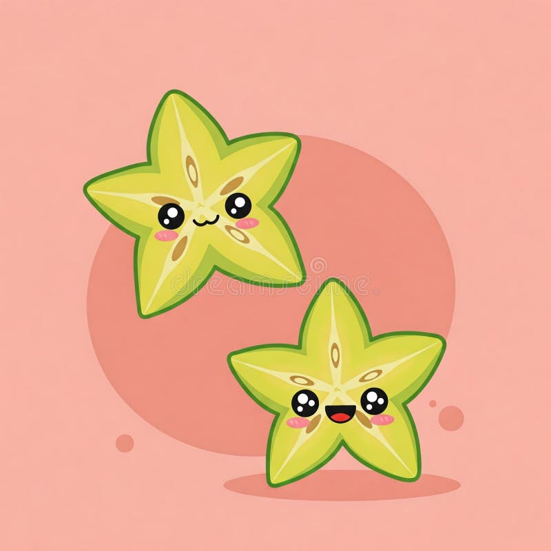 Cute Starfruit Happy Cartoon Character Stock Illustration ...