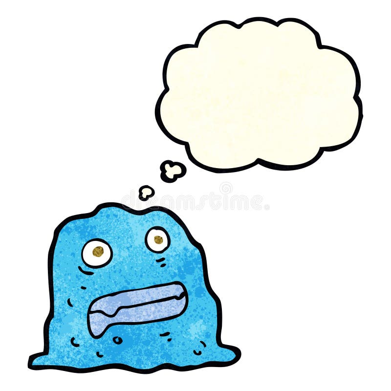 Cartoon Slime Creature with Thought Bubble Stock Illustration ...