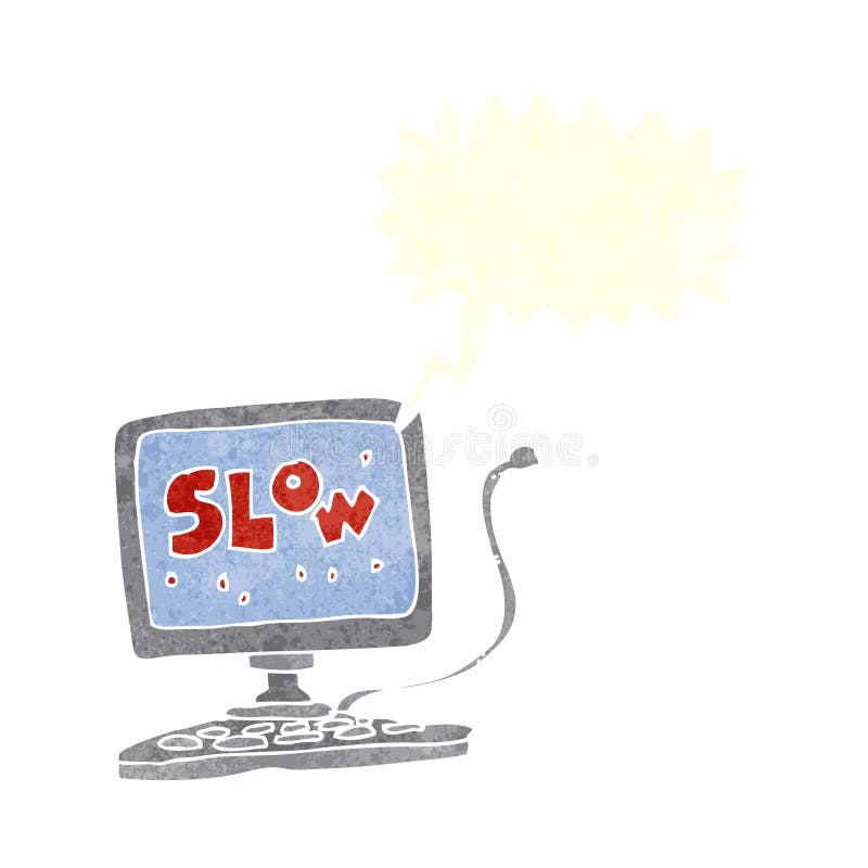 Cartoon slow computer stock vector. Illustration of funny - 37037297