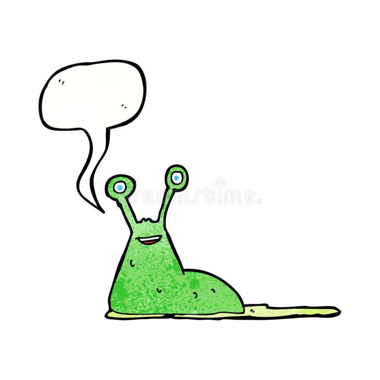 Cartoon Slug with Speech Bubble Stock Illustration - Illustration of ...