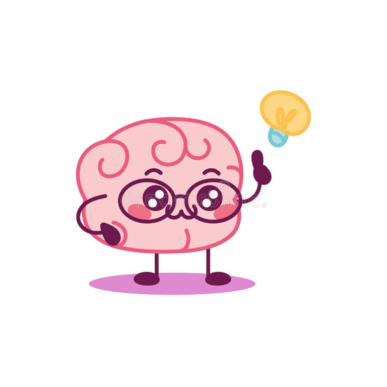Cartoon of a smart brain stock vector. Illustration of creative - 214339899