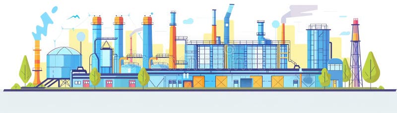 A Cartoon Factory with Clean Energy and Sustainable Production Stock ...