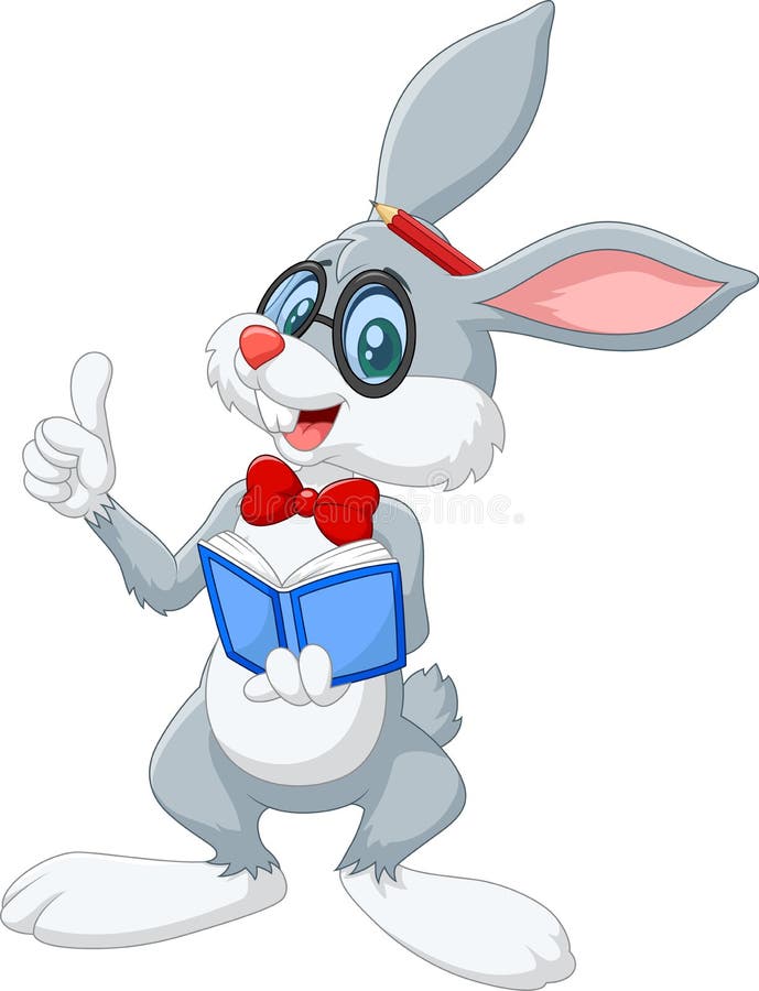 Cartoon Rabbit Reading Book Stock Illustrations – 452 Cartoon Rabbit ...