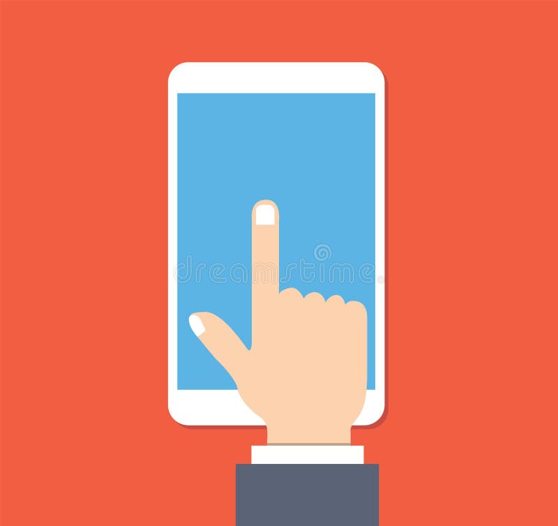 Cartoon Smartphone Hands Touch Screen Icon Web Game Asset Illustration ...