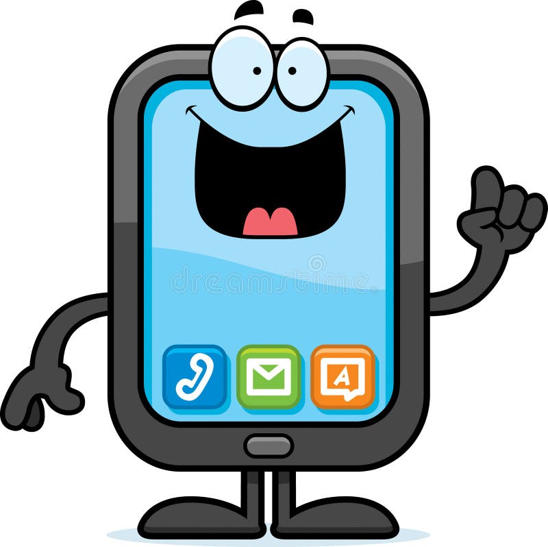Cartoon Smartphone Idea stock vector. Illustration of cartoon - 47782644