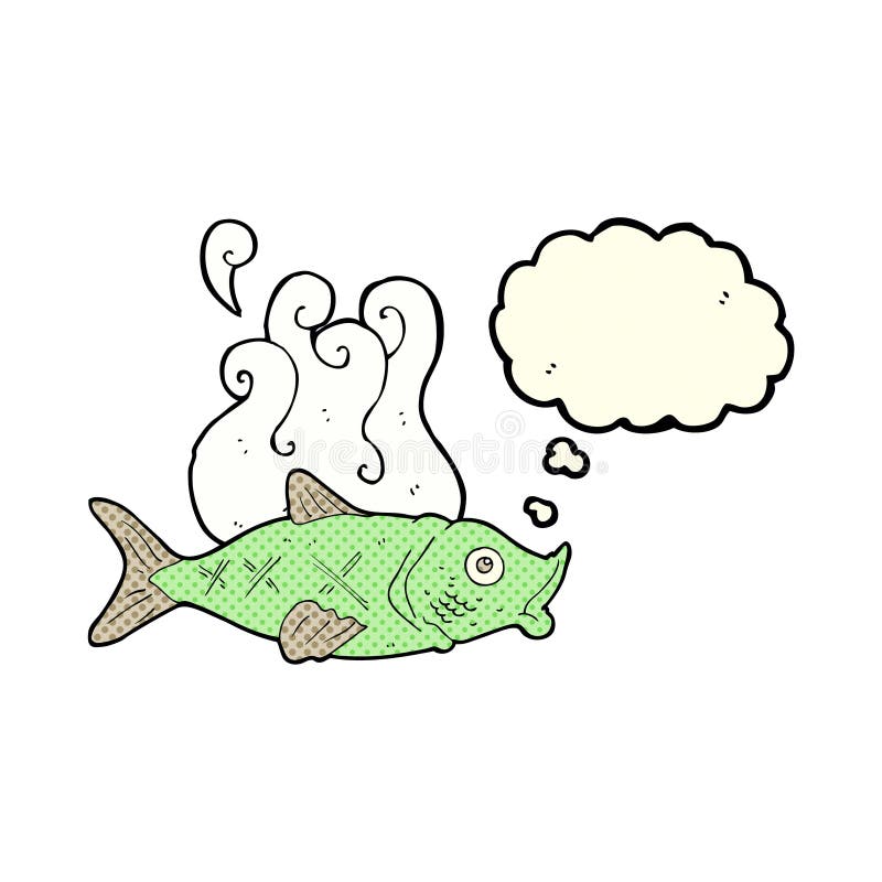 Cartoon Smelly Fish with Thought Bubble Stock Illustration ...