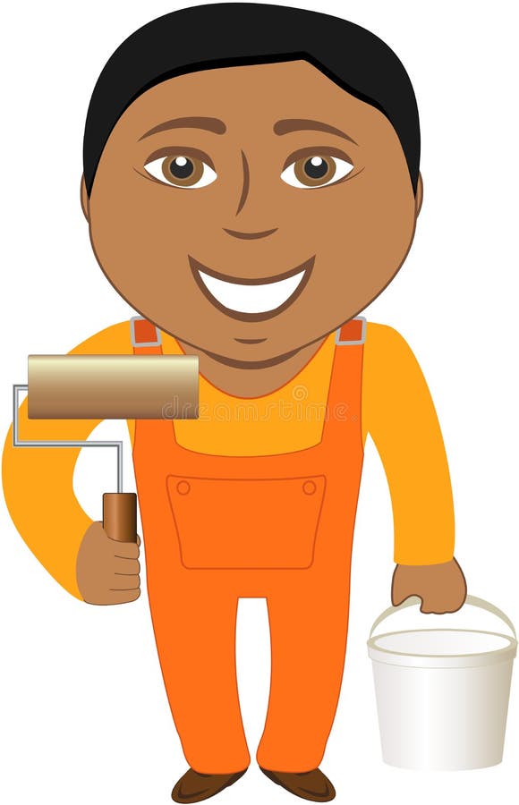 Cartoon Smile Professional Painter Stock Vector - Illustration of ...