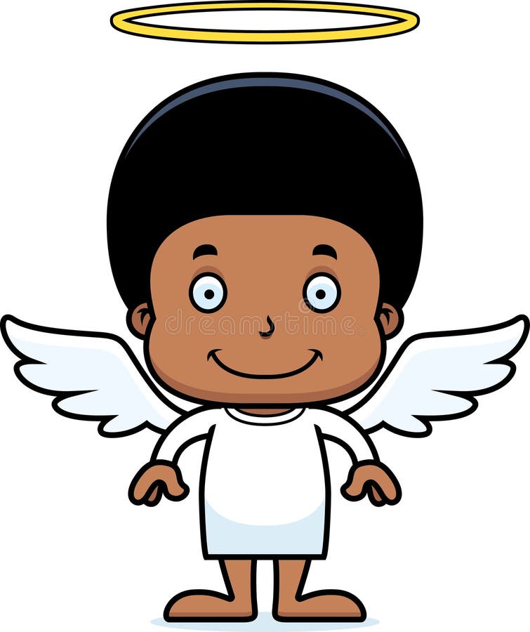 Cartoon Smiling Angel Boy stock vector. Illustration of happy - 55479419