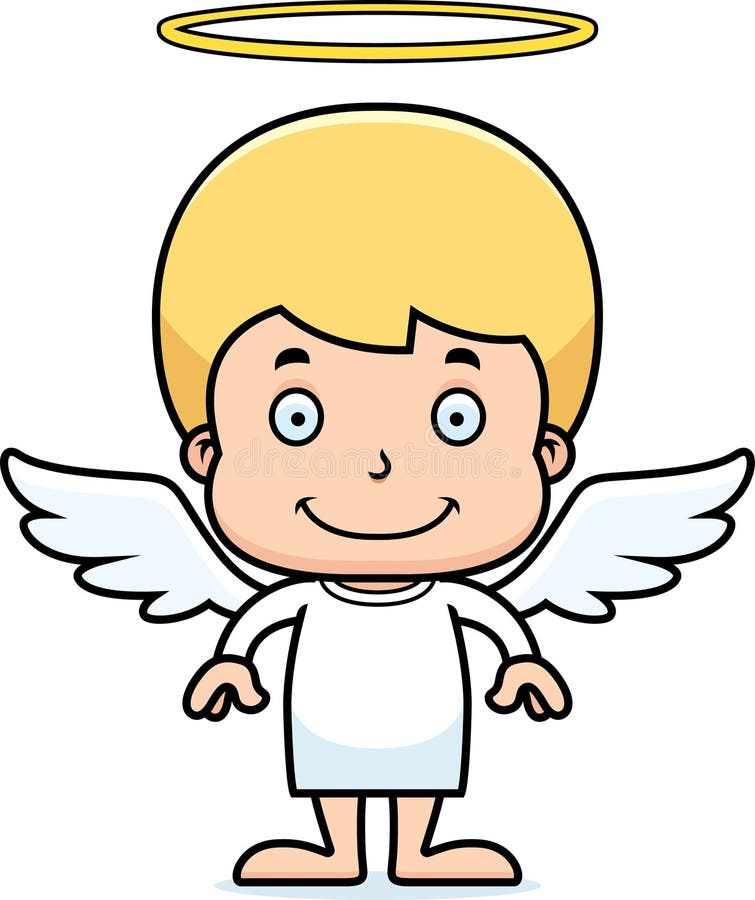 Cartoon Smiling Angel Boy stock vector. Illustration of happy - 55480045