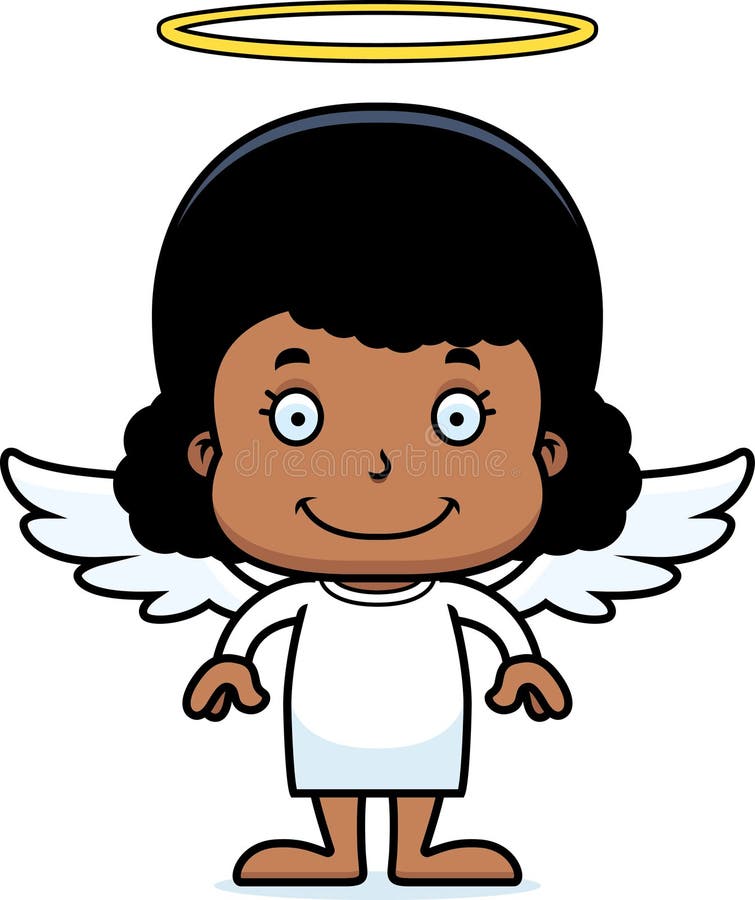Cartoon Smiling Angel Girl stock vector. Illustration of clip - 55479789