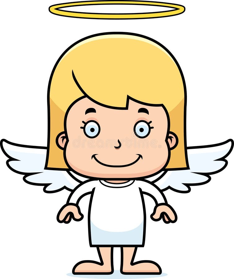 Cartoon Smiling Angel Girl stock vector. Illustration of smiling - 55480810