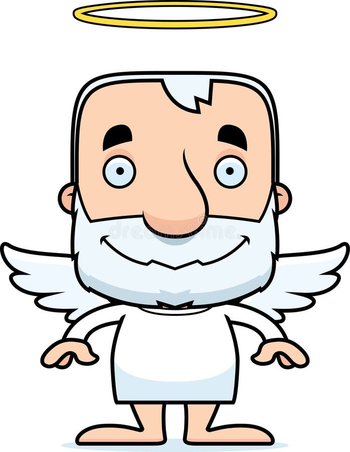 Cartoon Smiling Angel Man stock vector. Illustration of cartoon - 55342587