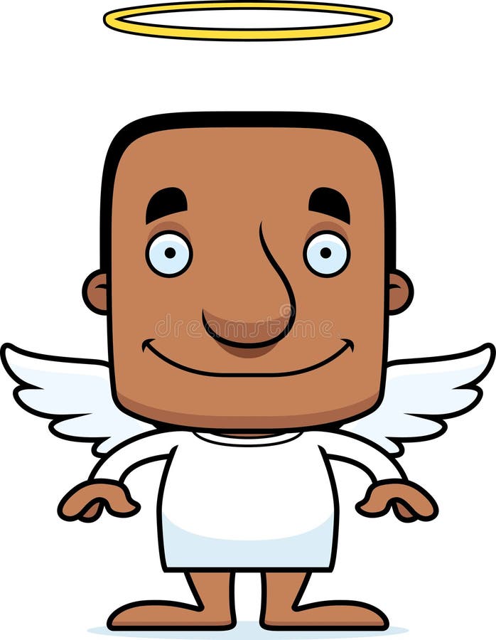 Cartoon Smiling Angel Man stock vector. Illustration of happy - 55342693