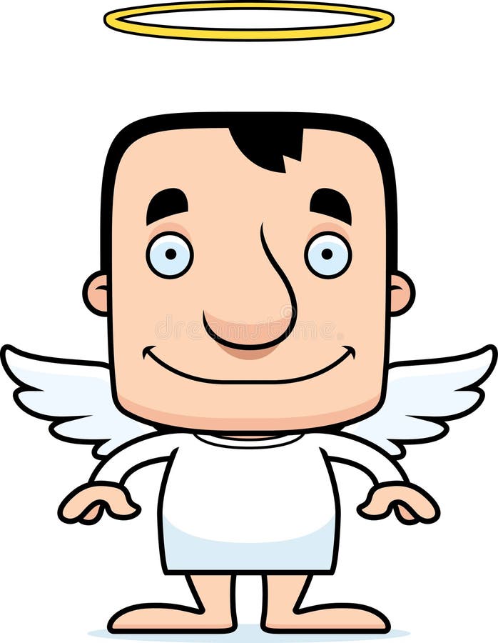 Cartoon Smiling Angel Man stock vector. Illustration of angel - 55343543